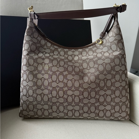 Coach | Bags | Coach Tan And Brown Signature Shoulder Bag | Poshmark